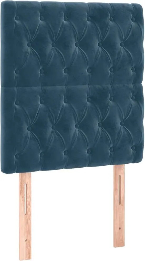 Box spring postel s matrací a LED tmavě modrá 90x190 cm samet 3136279