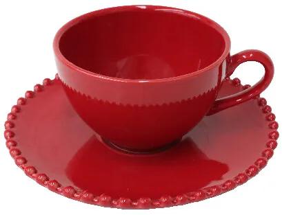 Costa Nova COSTA NOVA (DOPRODEJ POSLEDNÍCH KOUSKŮ) Hrnek na čaj s talířkem 0,25 L, "PEARL", rubínová