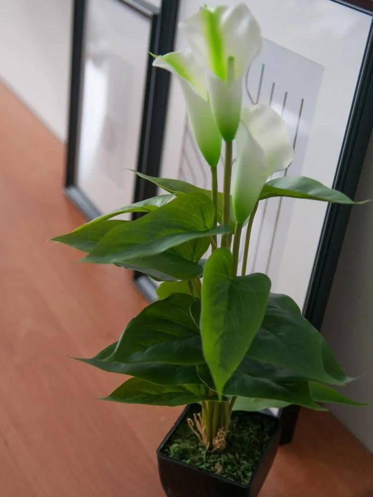 Umělá květina - Mini kala, bílá, 43 cm