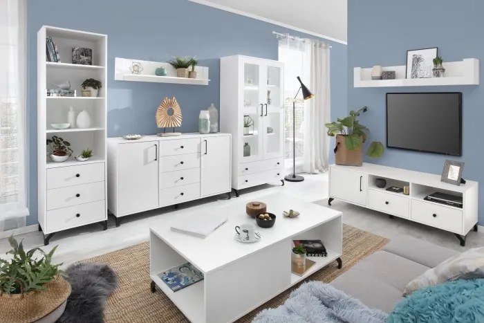 Obývací pokoj Bjorn B, skandinávský styl - bílý