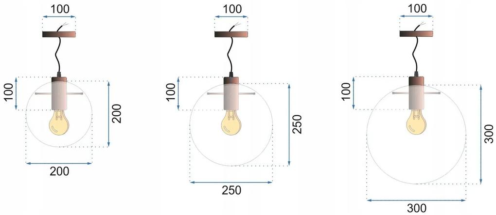 Toolight Závěsné stropní svítidlo skleněné LASSI 20 + 25 + 30 cm