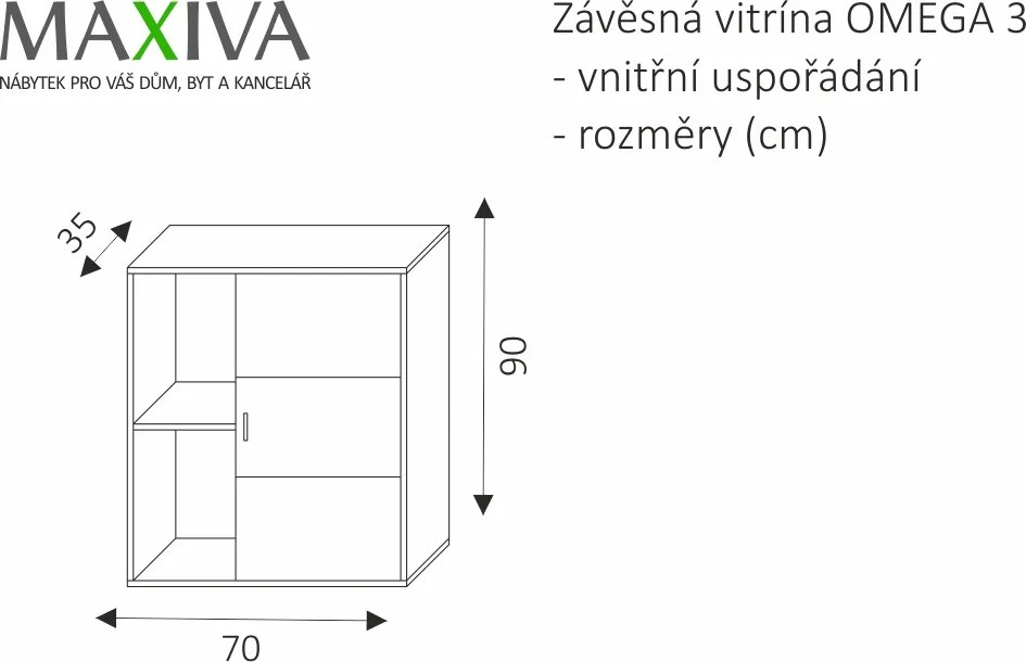 MAXIVA Obývací stěna - OMEGA, bílá/černá