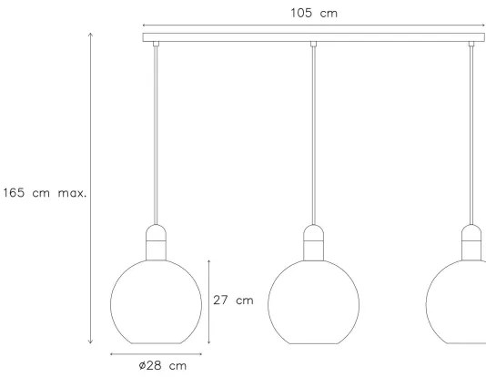 Lucide 34438/03/65 - Lustr na lanku JULIUS 3xE27/40W/230V