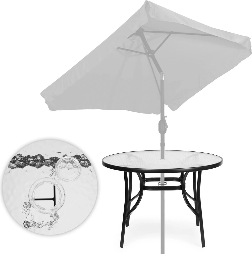 Zahradní stůl SOLO 105 cm čirý/černý