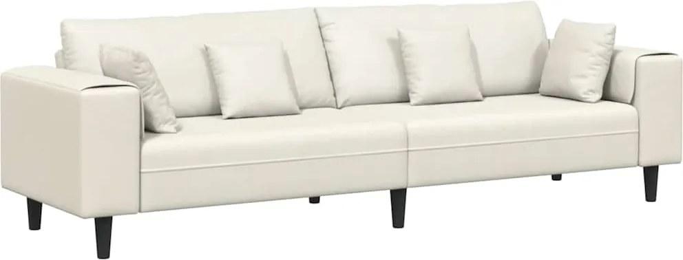 Pohovka Krémová 250 x 77 x 76 cm samet 3335160