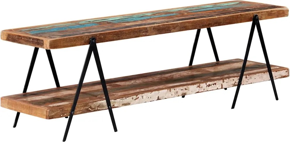 TV stolek 160 x 40 x 50 cm masivní recyklované dřevo 247886