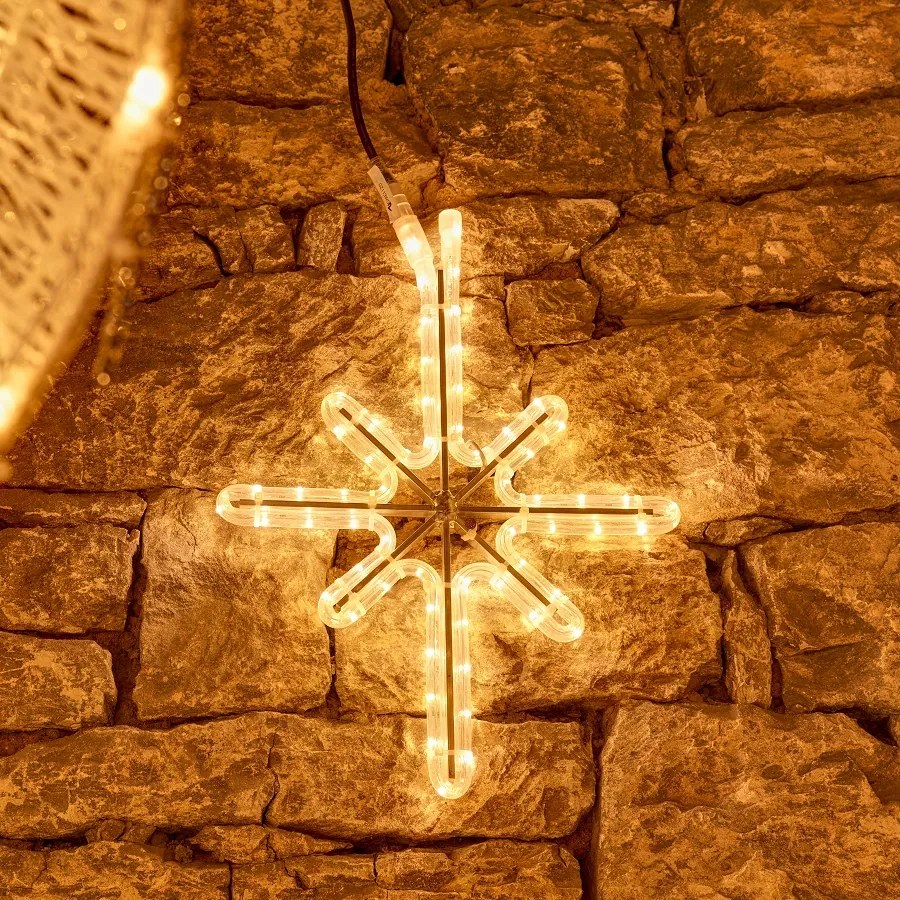 Easy Fix 2D LED světelná hvězda Polaris I., 47 × 55 cm, teple bílá, závěsná, hliník
