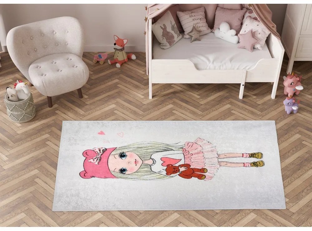 Pratelný dětský koberec 160x230 cm Cute Girl and the Bear – Vitaus