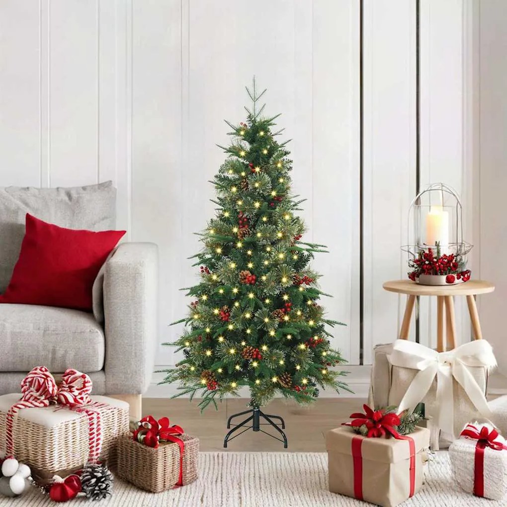 Umělý Skládací Vánoční Strom s stojanem Zelená 120 cm PE a PVC 3397389