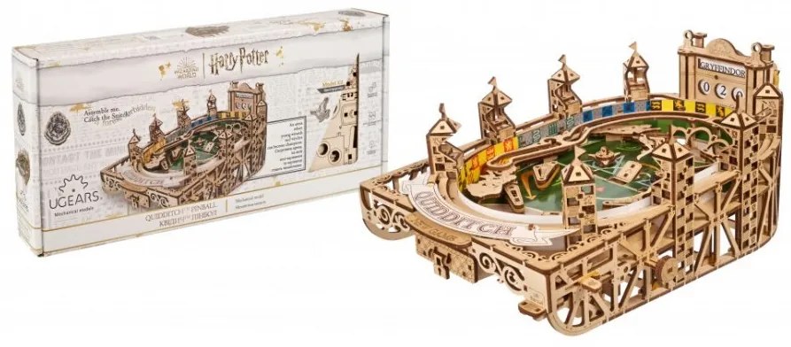 Ugears 3D dřevěné mechanické puzzle Harry Potter - Quidditch Pinball