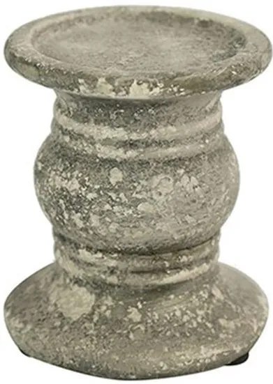 Šedý cementový svícen s patinou Kandel - Ø 11*12cm