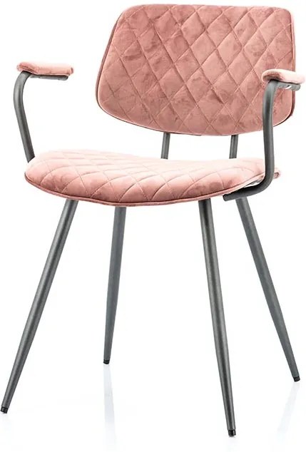 Čalouněná židle Mandy velvet - Světle růžová