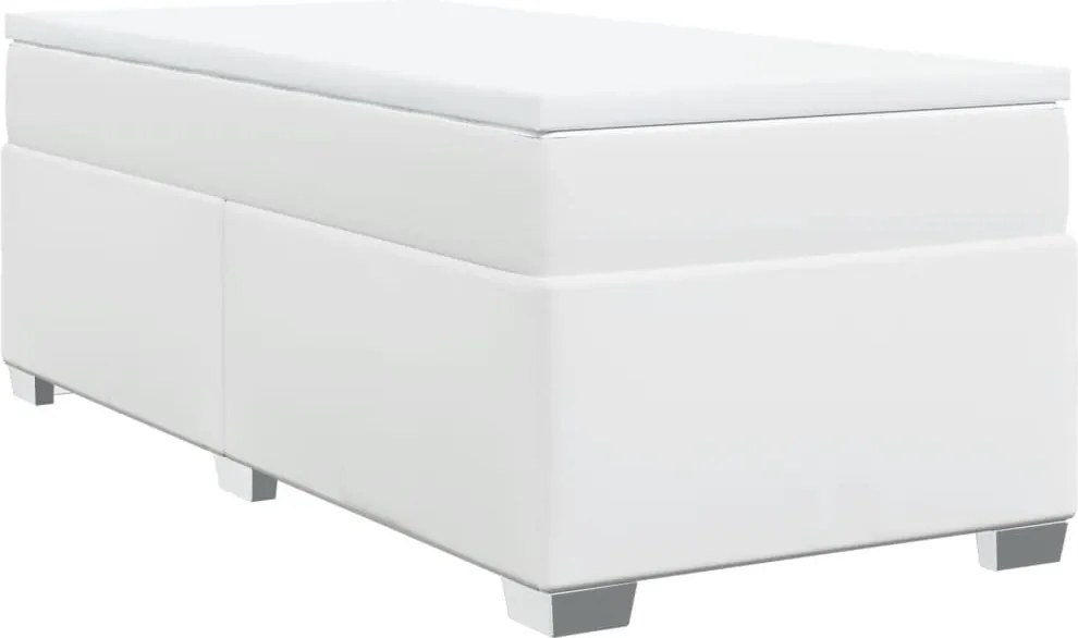 Box spring postel s matrací bílá 100x200 cm umělá kůže 3285198