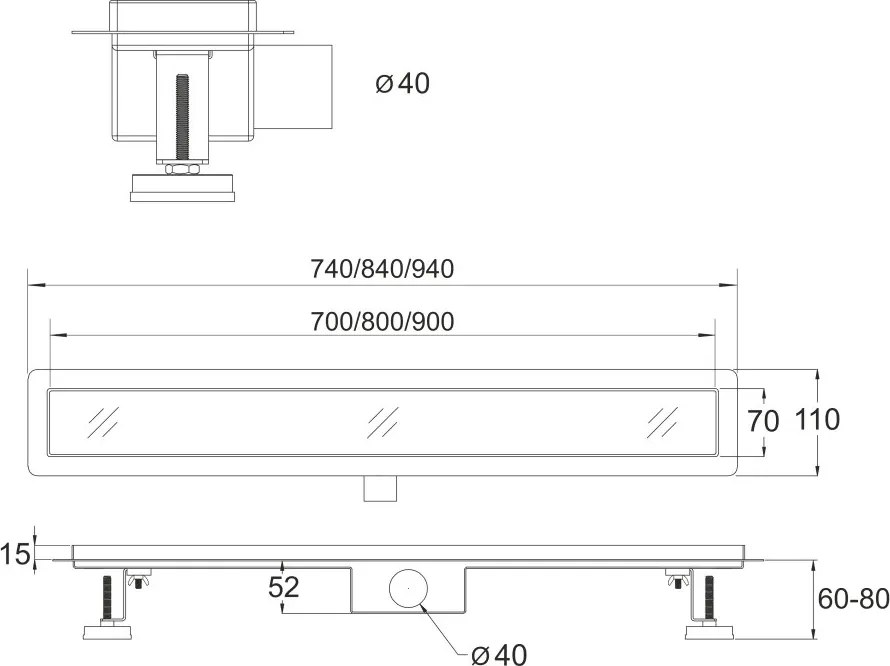 Mereo Mereo, Odtokový sprchový žlab STRIP, CZ122