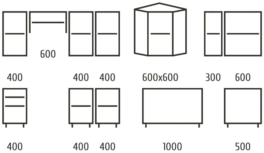 Kuchyně CASA 19016 rohová dub livorno/antracit
