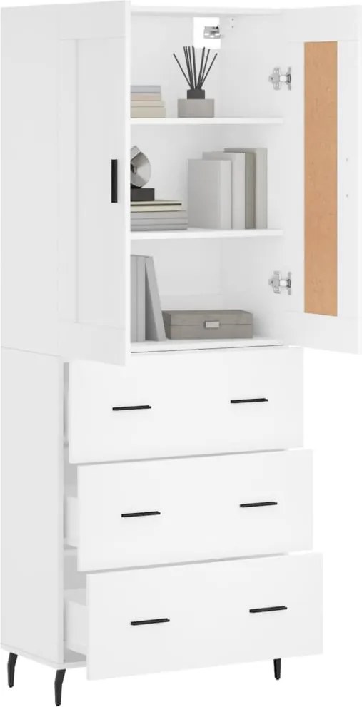 Skříň highboard bílá 69,5 x 34 x 180 cm kompozitní dřevo 3199761