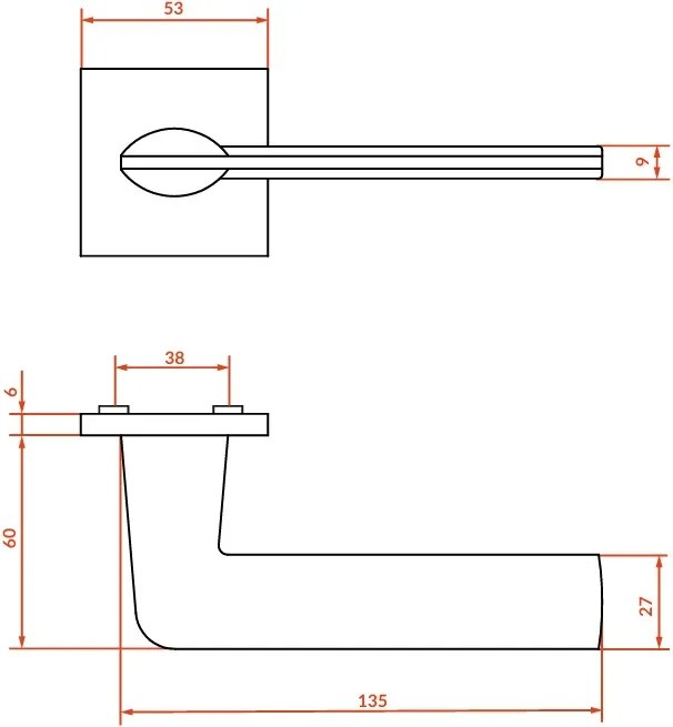 Kuchinox Maroko, klika na dveře, černá matná, LAV-KM2_900A