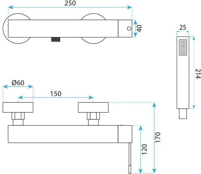 Rea Venti, sprchová baterie s ruční sprchovou soupravou, chromová, REA-B9790