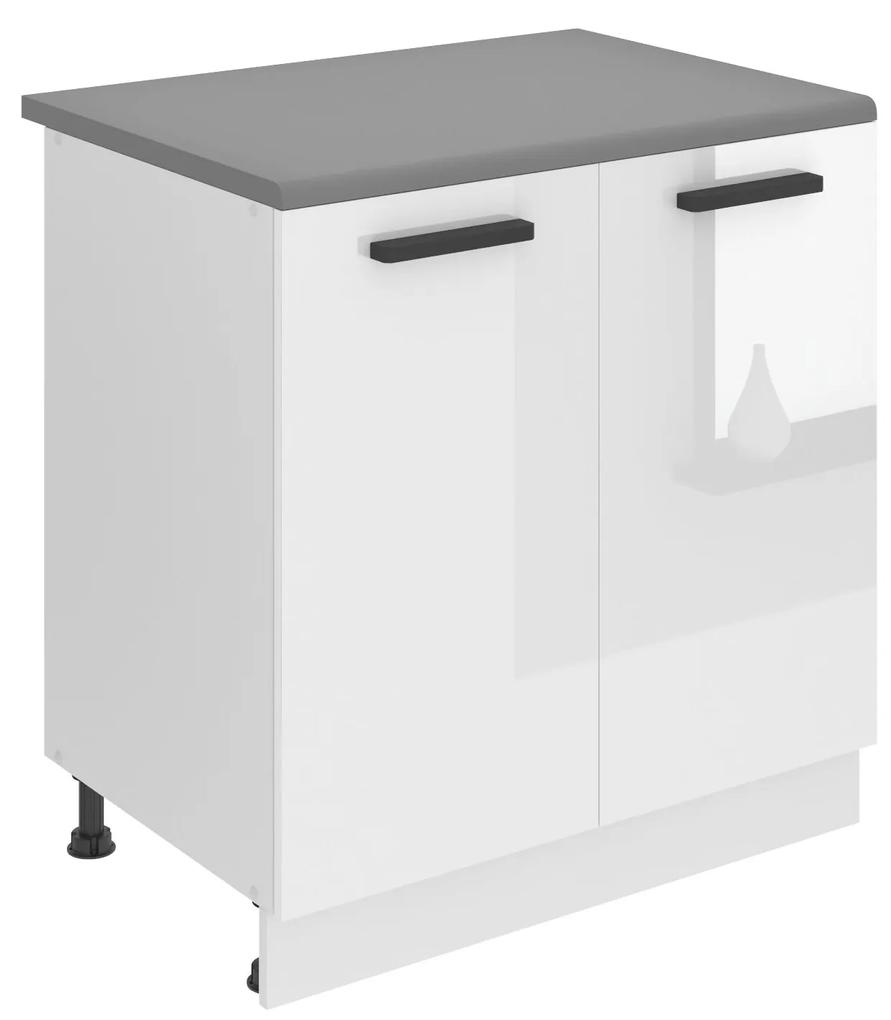 Kuchyňská skříňka Belini Premium Full Version spodní 80 cm bílý lesk s pracovní deskou