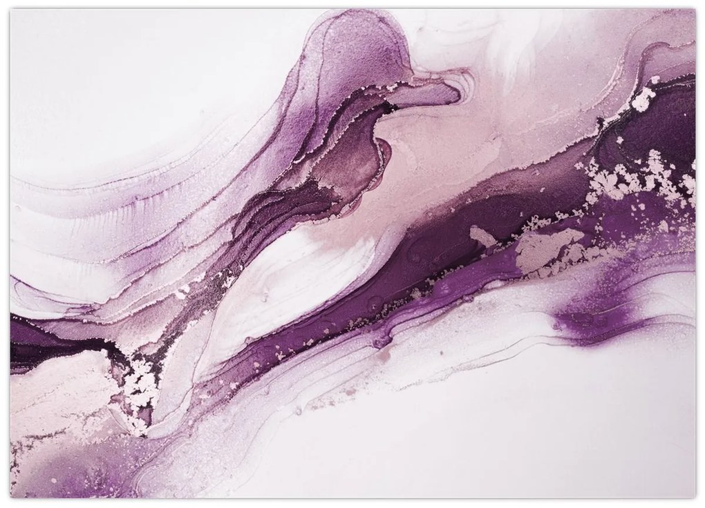 Skleněný obraz - Purple fluid art (70x50 cm)