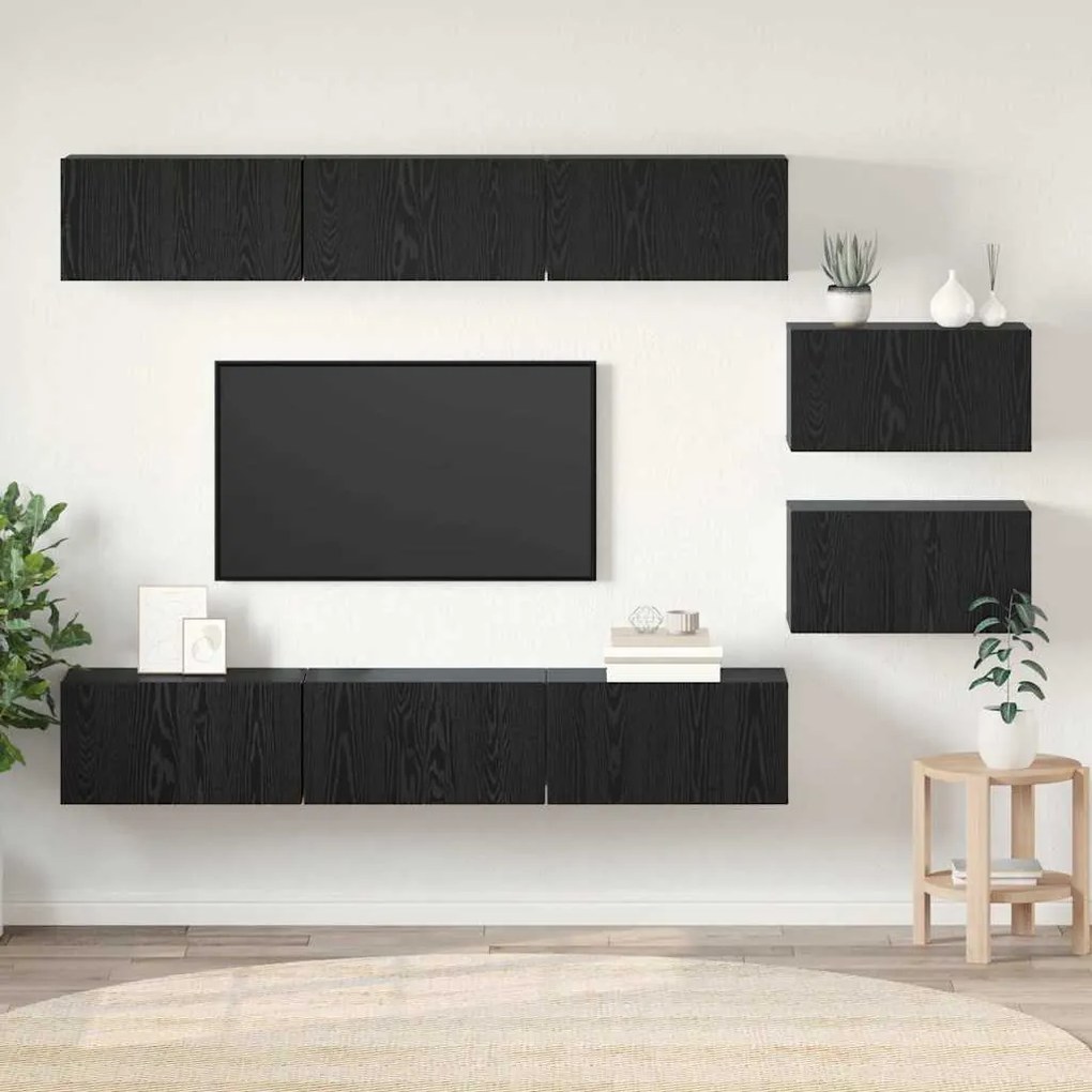 Sestava TV skříněk 8 ks Černý dub Kompozitní dřevo 3393352