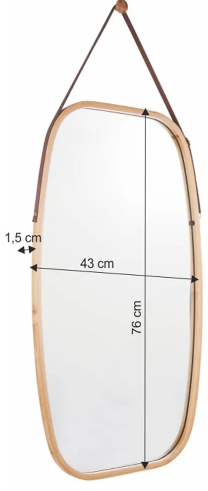 Kondela Zrcadlo, přírodní bambus, LEMI 3