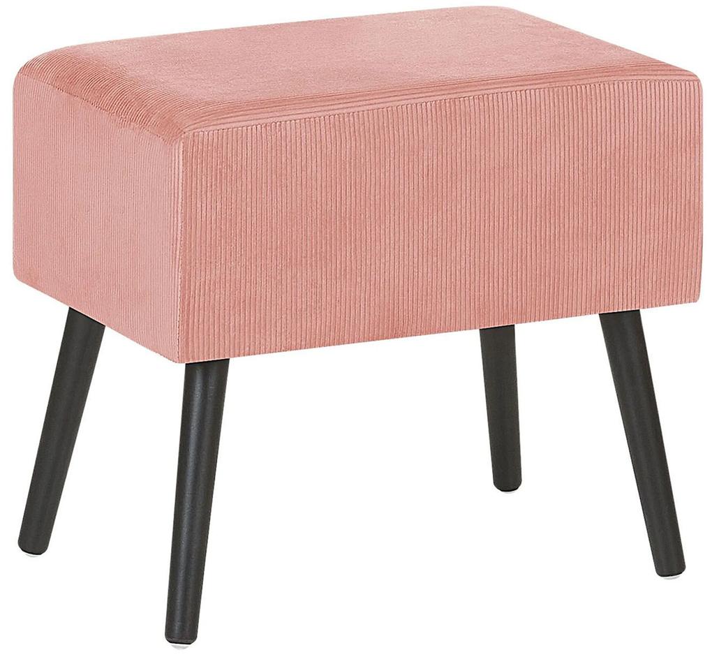 Manšestrový noční stolek růžový EUROSTAR Beliani
