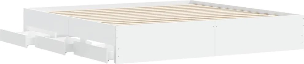 Rám postele se zásuvkami bílý 160 x 200 cm kompozitní dřevo 3207259