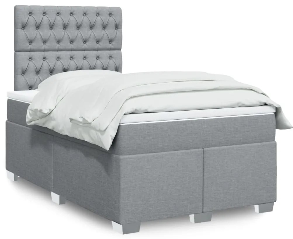 Box spring postel s matrací světle šedá 120 x 200 cm textil 3292762