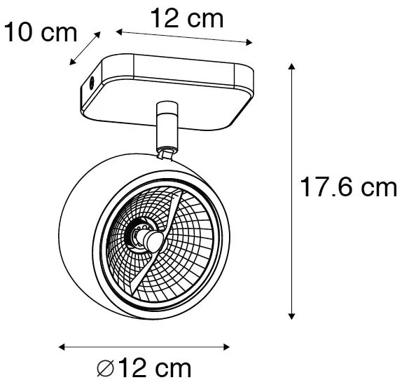 Designové bodové světlo s čtvercovým otočným a naklápěcím mechanismem - Go Nine