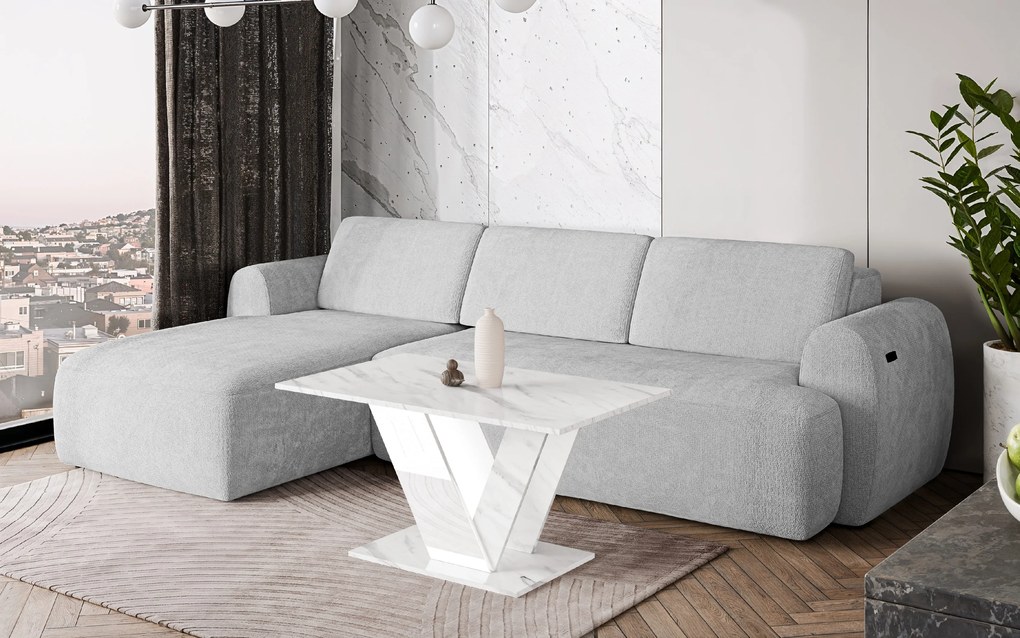 Prospero Konferenční stolek DUBAJ Kombinace barev: dubai coffee table bianco marble bílý lesk
