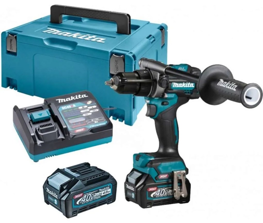Makita - 40V AKU vrtací šroubovák s příklepem, 2x aku 4,0 Ah XGT, nabíječka HP001GM201