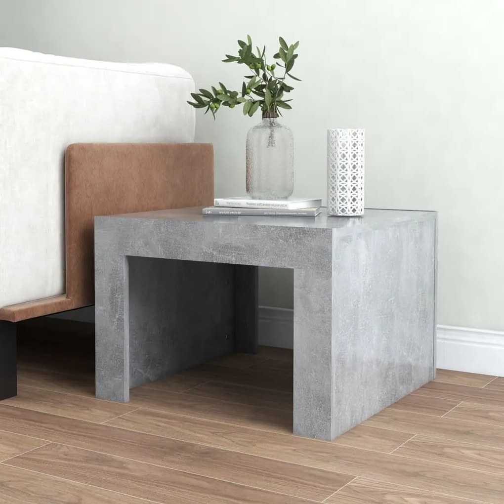 Konferenční stolek betonově šedý 50 x 50 x 35 cm dřevotříska - Default Title