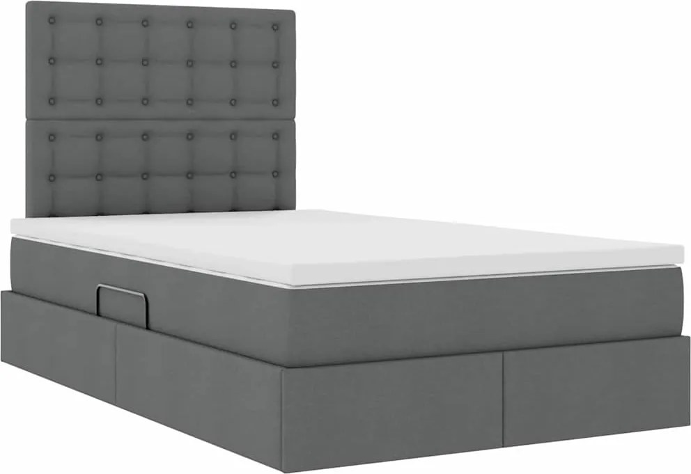 Postel s úložným prostorem a matrací Tmavě šedá 120 x 200 cm 3371899