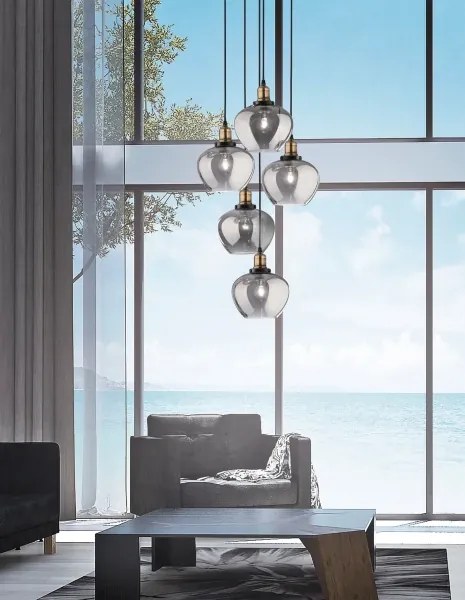 Luxusní lustr Cedro 50 tmavě šedé