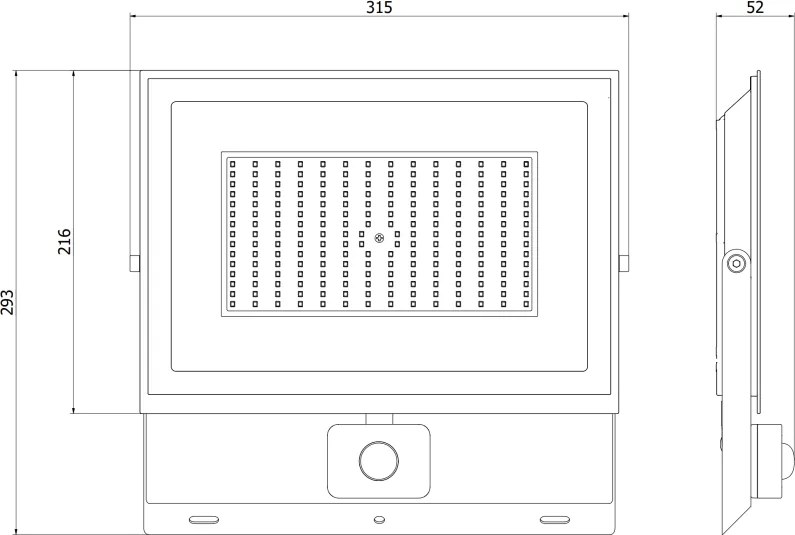Mexen Luxpro LED reflektor s pohybovým senzorem, 150W, studená - 6500K, 13500 lm, černá - L235-150-65-70