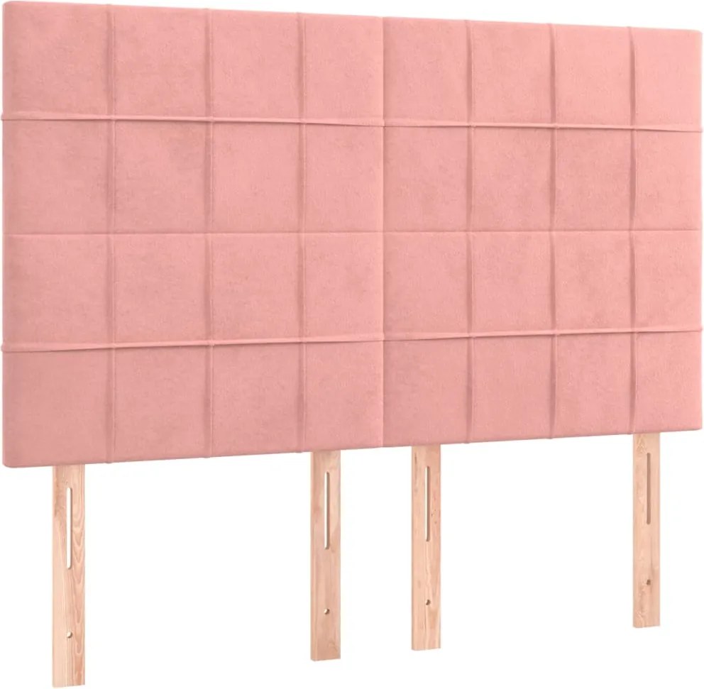 Box spring postel s matrací růžová 140x200 cm samet 3137850