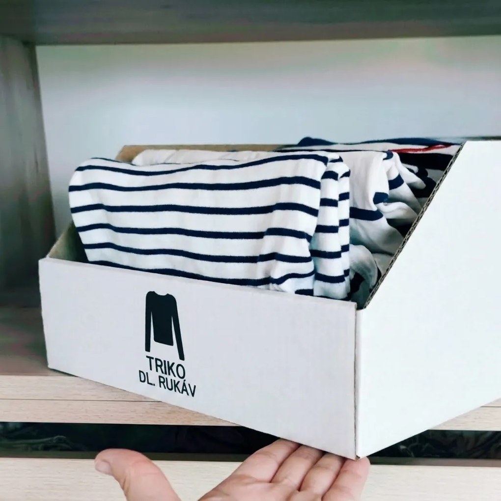 KARTON PAK Úložné boxy na oblečení, organizéry do skříně BÍLÝ KARTON 15x54cm