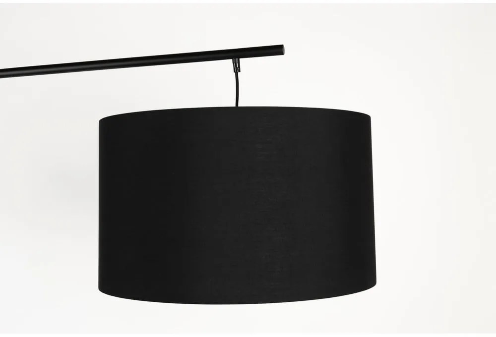 Černá stojací lampa s textilním stínidlem (výška 220 cm) Martine – White Label