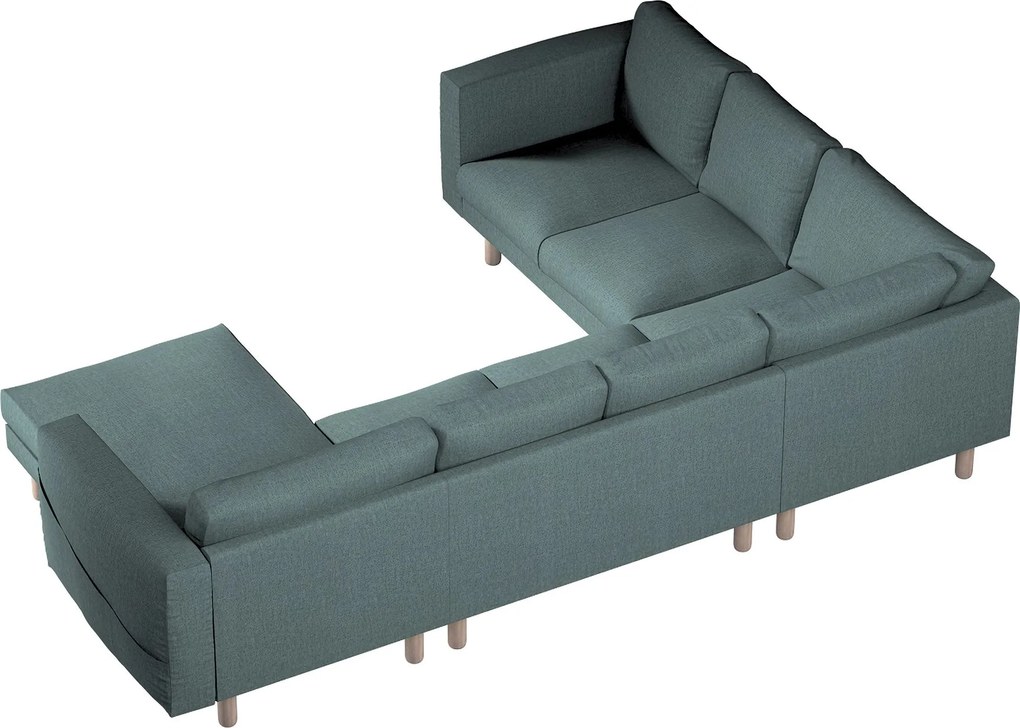 Potah na pohovku IKEA Norsborg rohová, 5-místná se šezlongem barva modrá látka pletený vzor