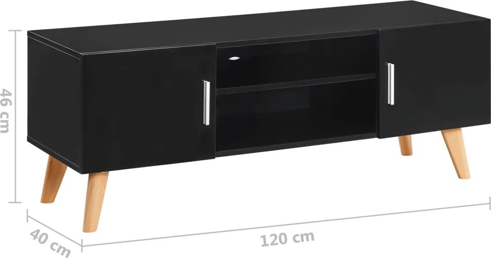vidaXL Marketos TV stolek černý 120 x 40 x 46 cm MDF