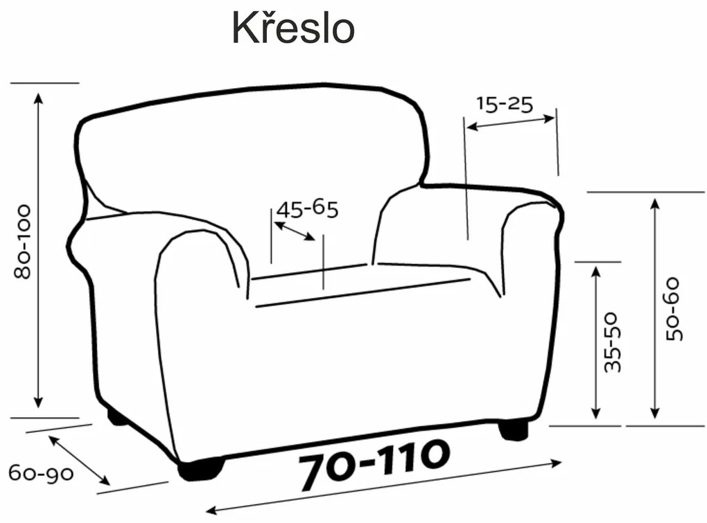 Potah na sedačku elastický, Estivella odolný proti skvrnám, světle hnědý křeslo 70 - 110 cm