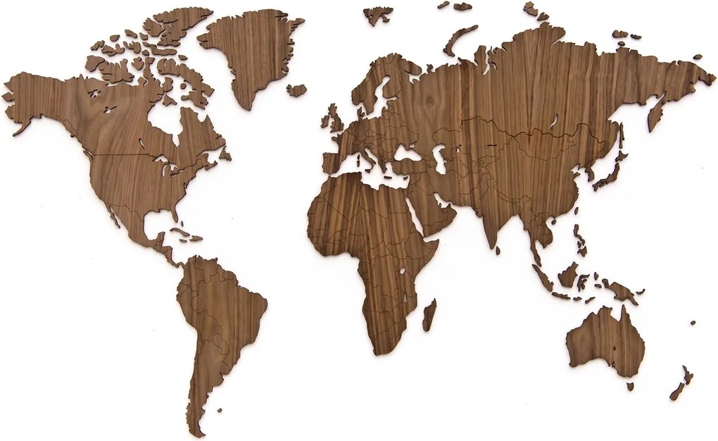 Dřevěná mapa světa Premium Timber Dub