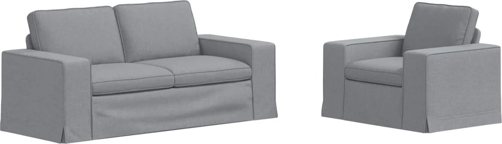 Set pohovek 2 ks Světle šedá textil 3407544