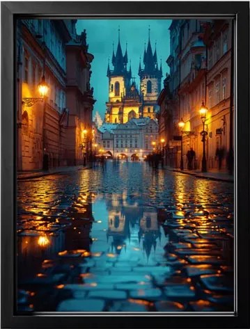 Pražský večer - obraz - Staroměstská atmosféra po dešti 23 - A4 – 210 × 297 mm - 159 Kč