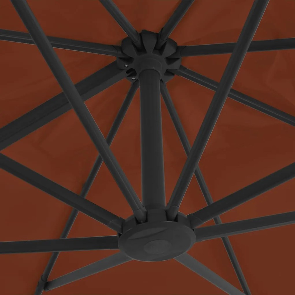 Konzolový zahradní slunečník s hliníkovou tyčí terakotový 400 x 300 cm 312317