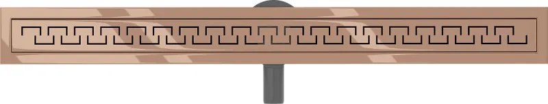 Mexen Flat 360°, lineární podlahový žlab 90 cm, růžové zlato, 1624090-40