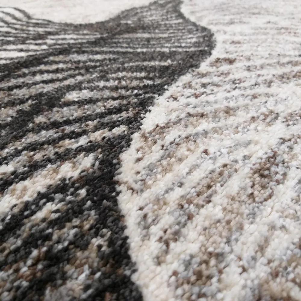 Moderní koberec hnědé barvy s abstraktním motivem Šířka: 120 cm | Délka: 170 cm