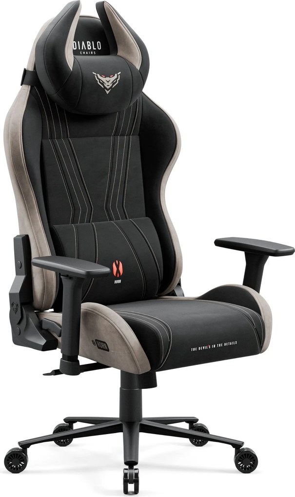 Herní křeslo z látky Normal Size, černý-béžový: Diablo X-Horn 2.0 Camel Black