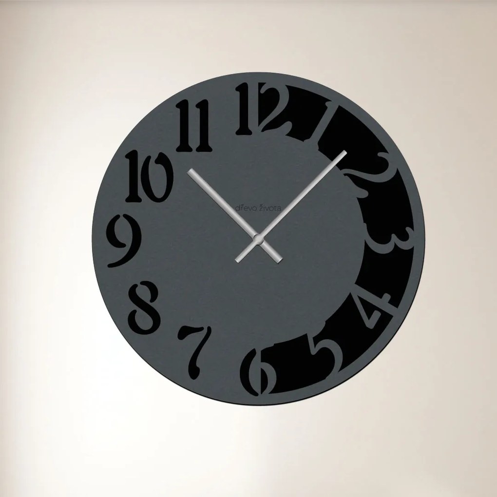 dřevo života Nástěnné hodiny CLOCK Zvolte barvu dekoru: Ořech, Zvolte velikost hodin (cm): 60x60, Barva ručiček: Černé